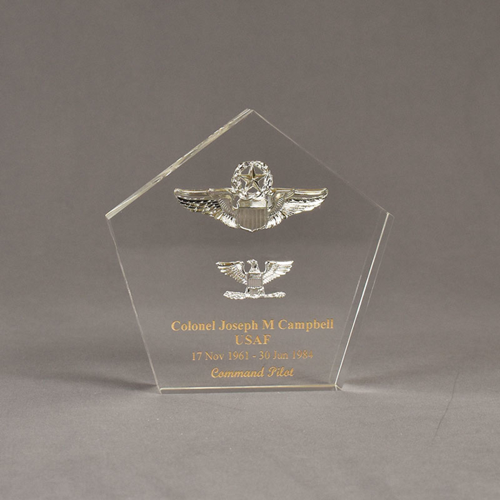 Pentagon Lucite® Badge Embedment | US Acrylic Awards